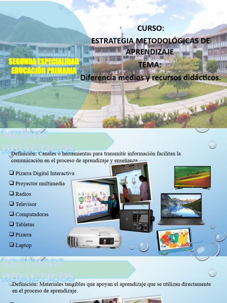 Diferencia Entre Medios y Recursos Didacticos | PDF | Aprendizaje | Multimedia