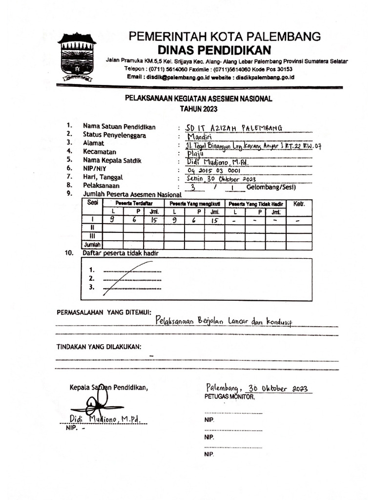 Pelaksanaan ANBK 2023 | PDF