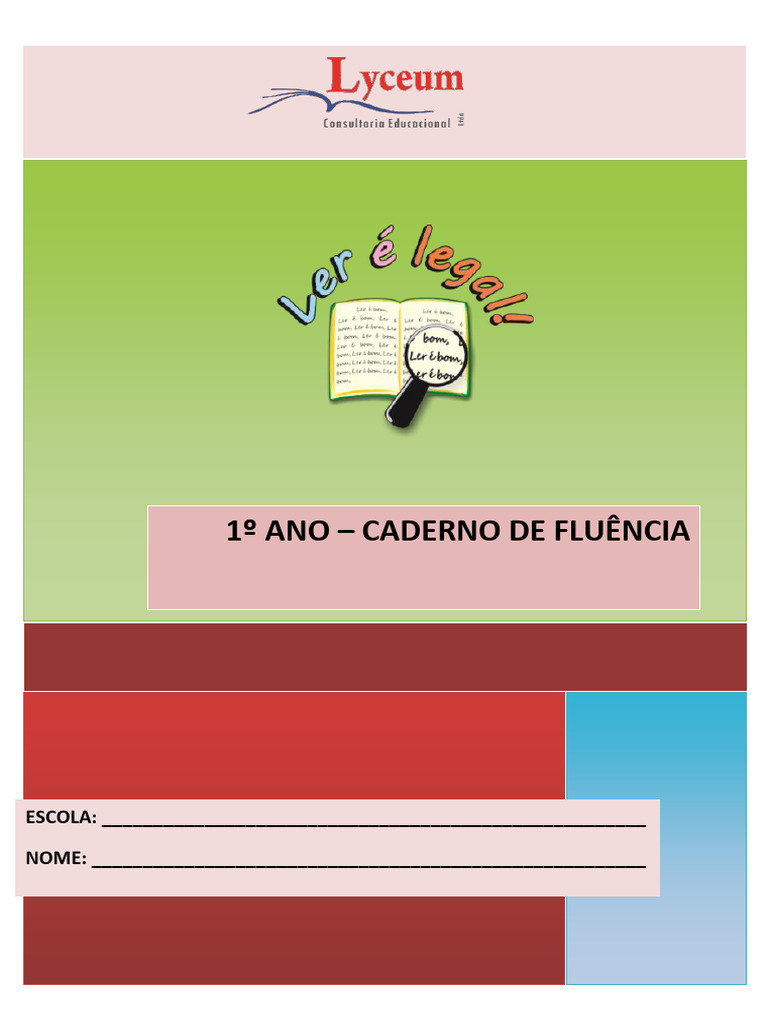 Portugues Caderno de Fluência Ler e Legal 1º Ano Lyceum 2021 | PDF
