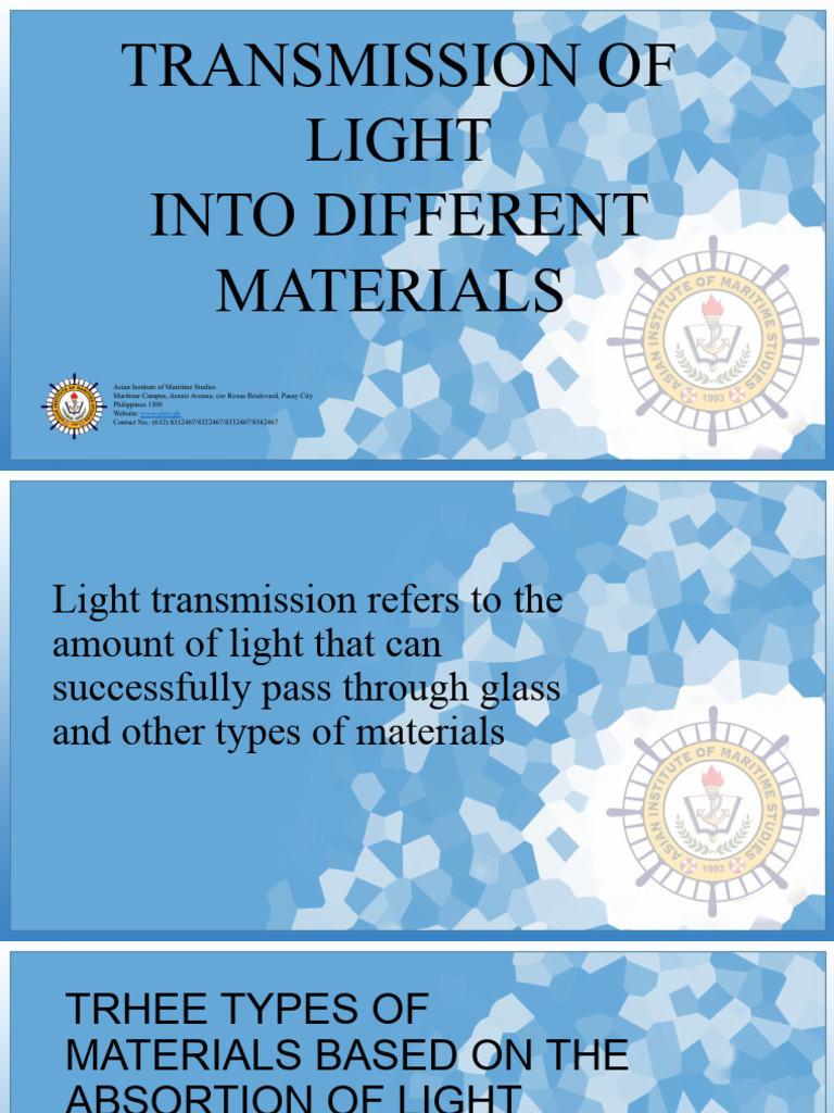 Light Transmission in Materials | PDF