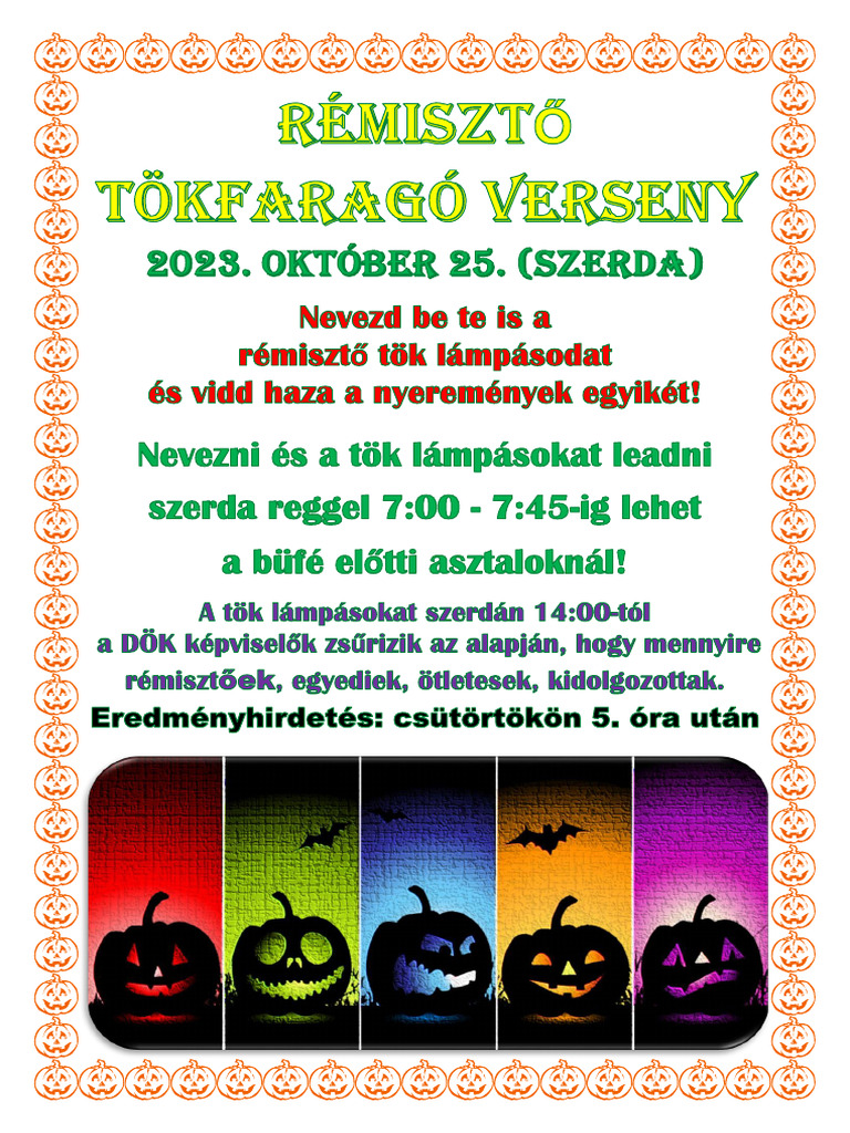 Rémisztő Tökfaragó Verseny Plakát 2023 | PDF