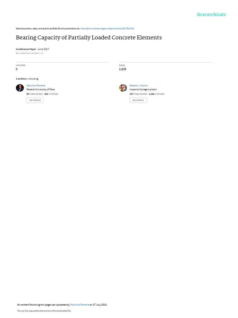 Bearing Capacity of Partially Loaded Concrete Elem | PDF | Concrete ...