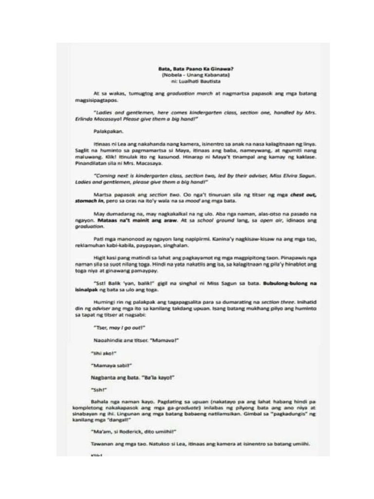 Bata Bata Pano Ka Ginawa | PDF