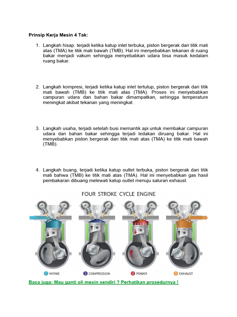 Prinsip Kerja Mesin 4 Tak | PDF