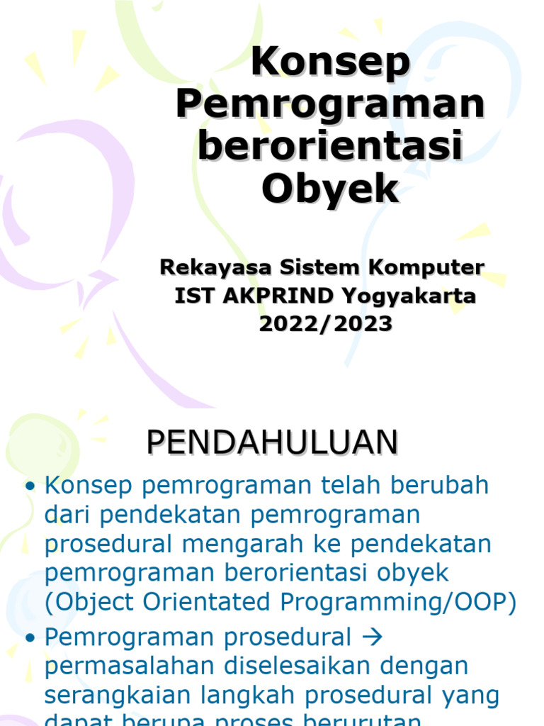 Konsep Pemrograman Obyek | PDF