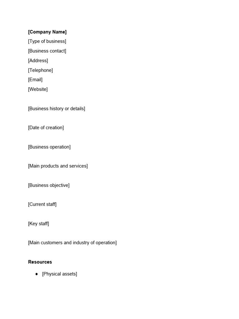 Small Business Profile Template | PDF