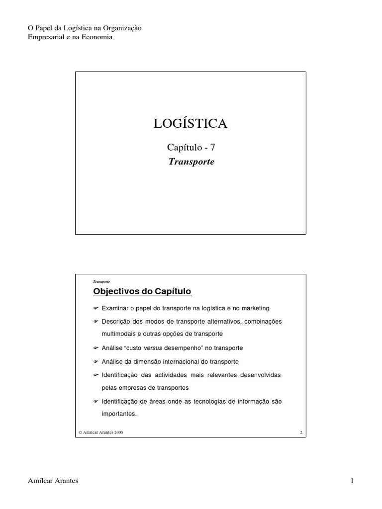 LEGI Cap 7 Transporte 05-06 | PDF | Marketing | Logística