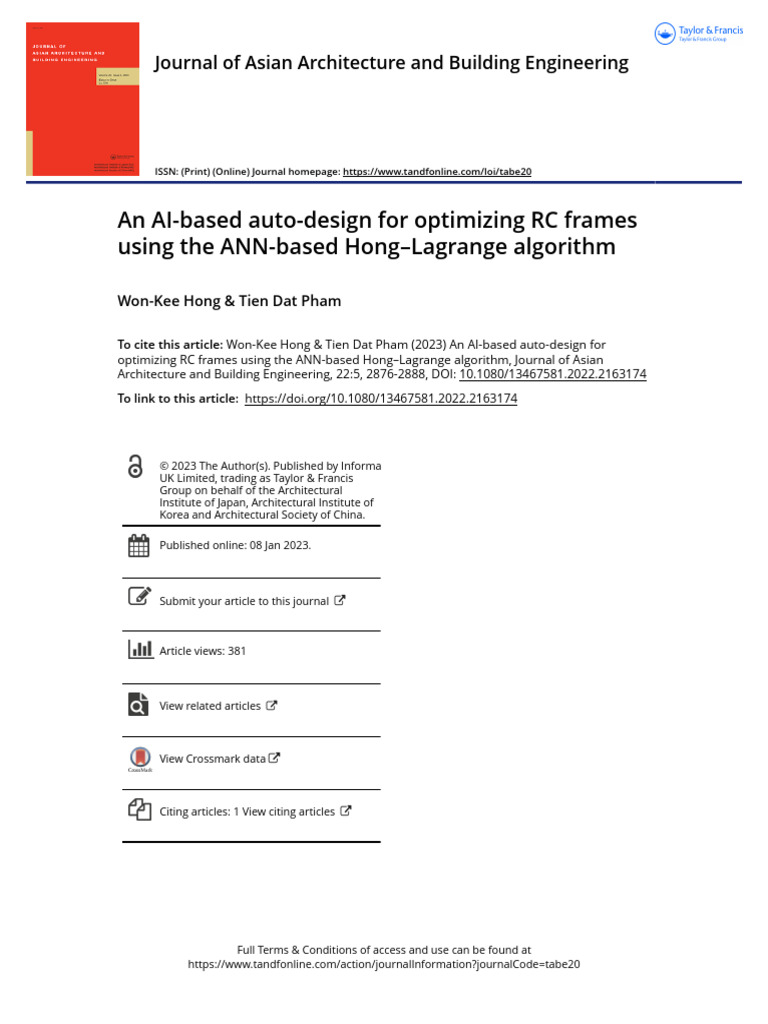 An AI Based Auto Design For Optimizing RC Frames Using The ANN Based ... An AI Based Auto Design For Optimizing RC Frames Using The ANN Based ...