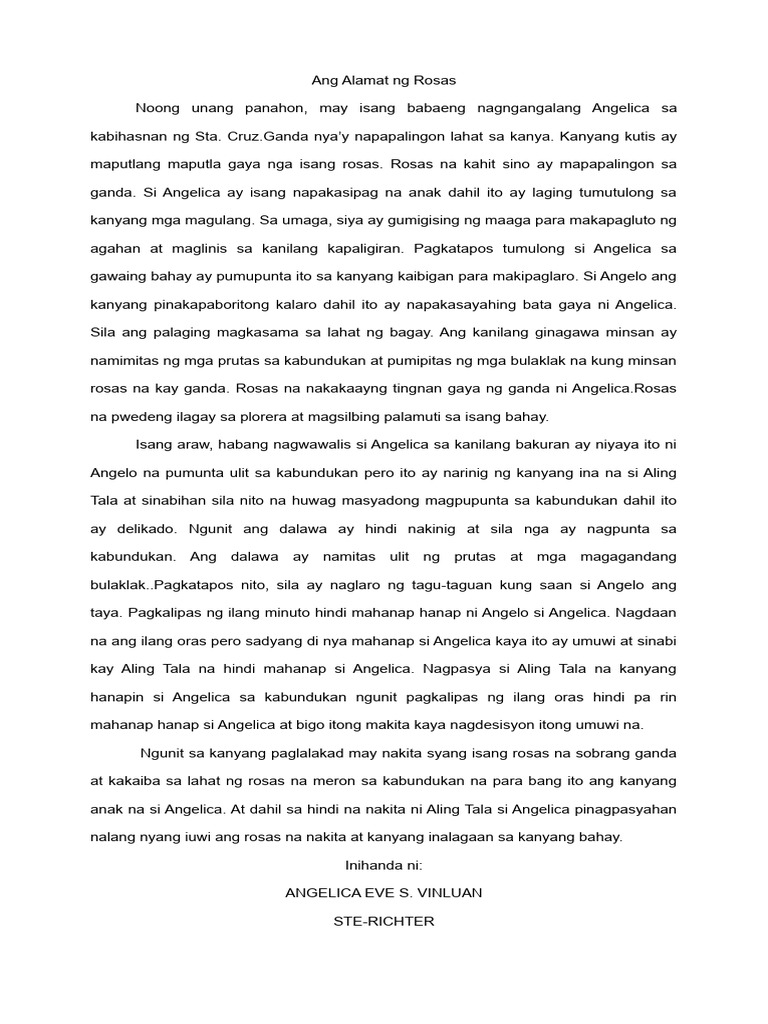 Ang-alamat-ng-rosas | PDF