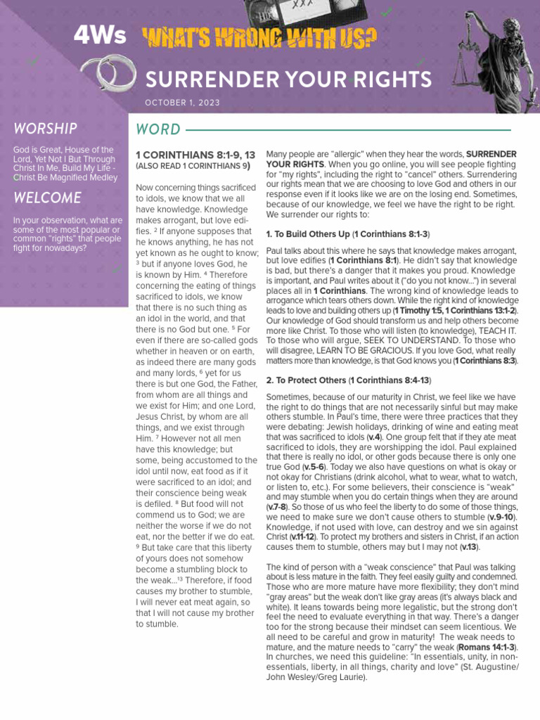 Surrendering Rights for Love and Gospel | PDF