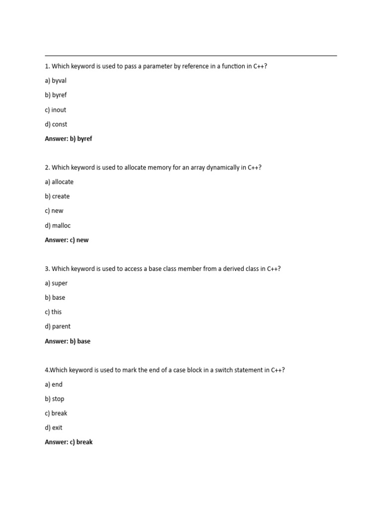 OOPs Sample MCQ3 | PDF | C++ | Integer (Computer Science)