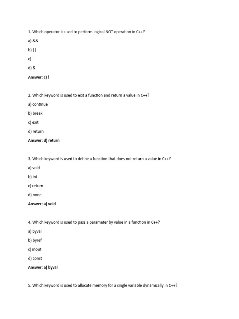 OOPs Sample MCQ4 | PDF | C++ | Software