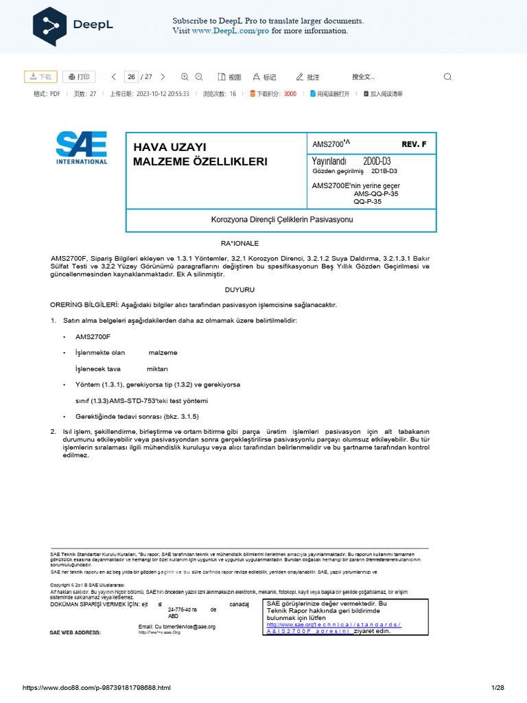 （高清正版 可编辑） SAE AMS 2700-2018 - 道客巴巴 tr | PDF