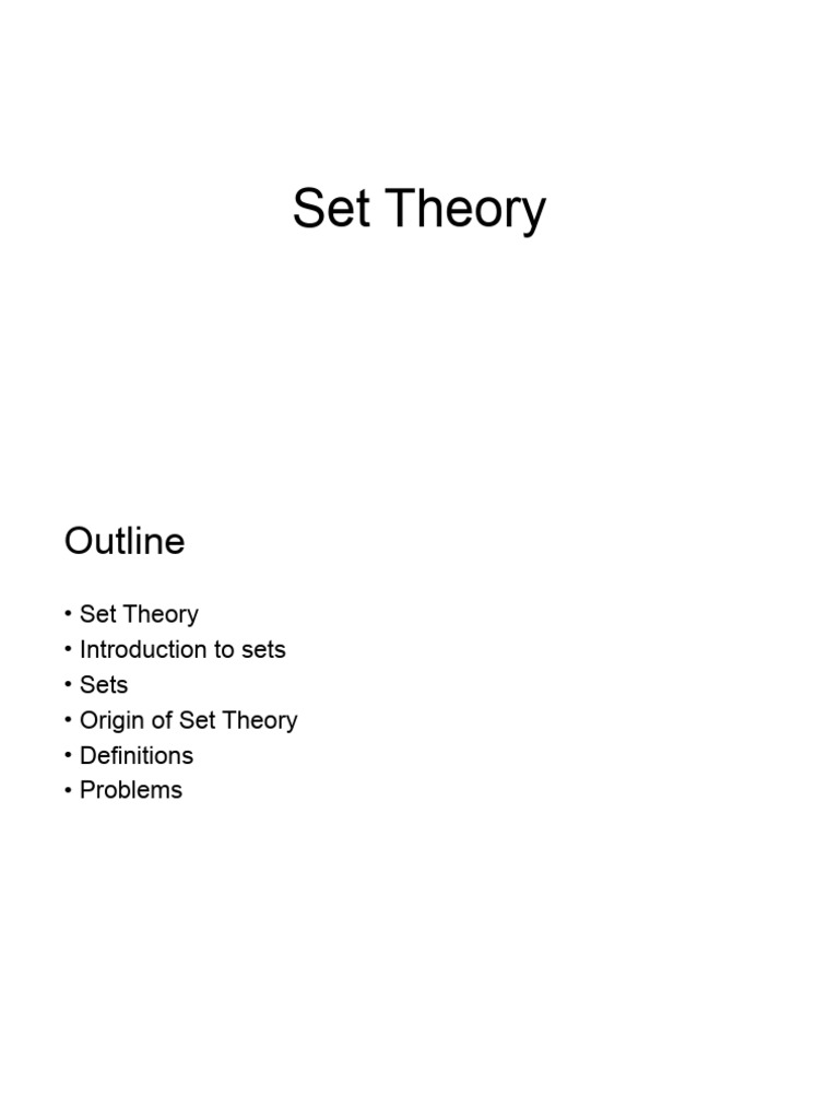 Set Theory | PDF