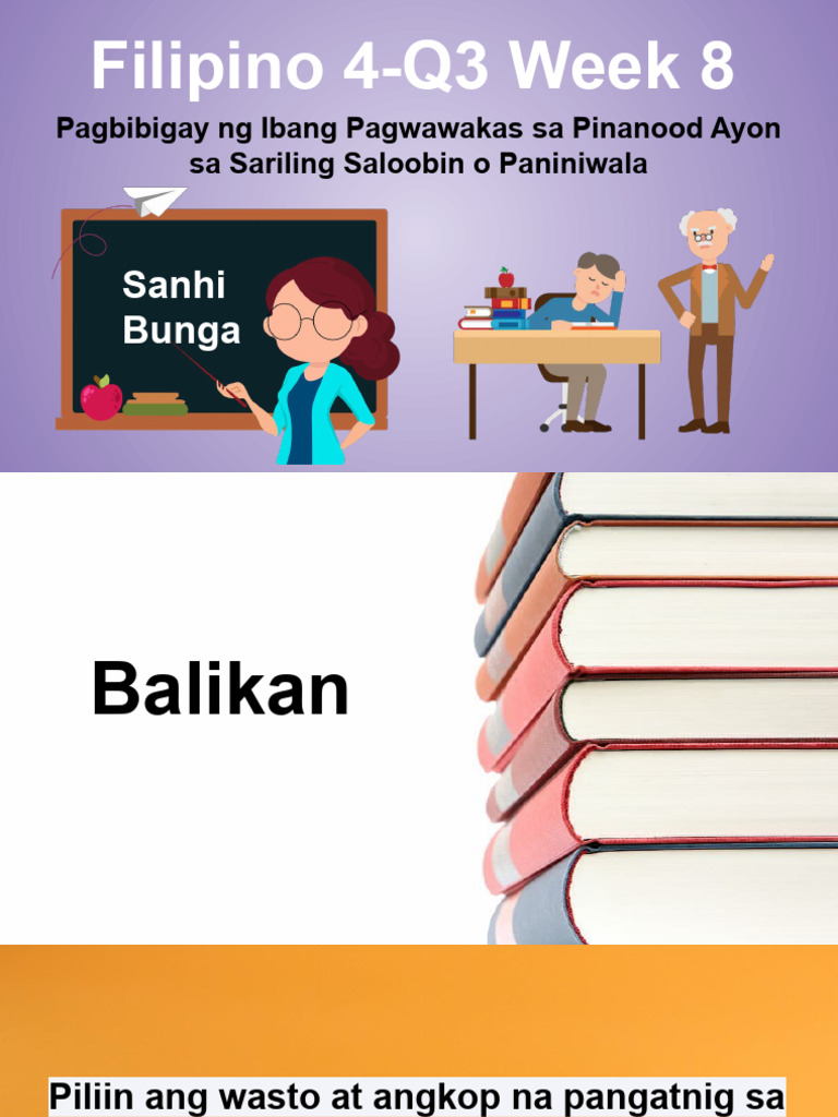 Filipino-4-Q3-Week-8 - Day 3 | PDF