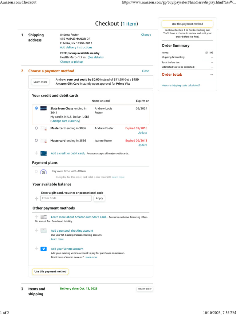 Amazon Checkout and Payment Options | PDF | Credit Card | Debit Card