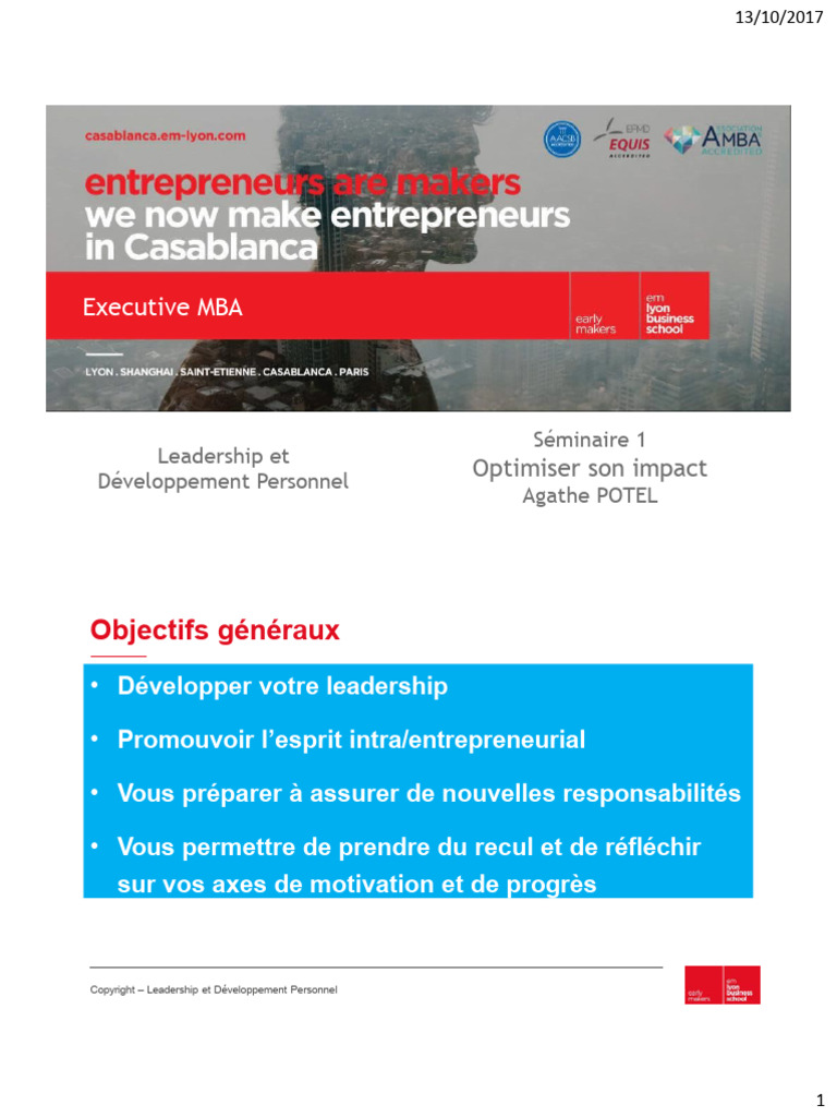 Diaporama Optimiser Son Impact Oct 2017 Emba Casablanca | PDF | Psychologie | Sciences ...