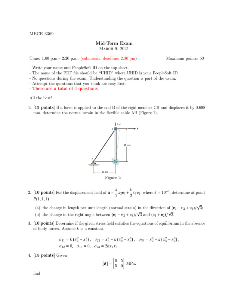 Mid Exams | Download Free PDF | Stress (Mechanics) | Materials Science
