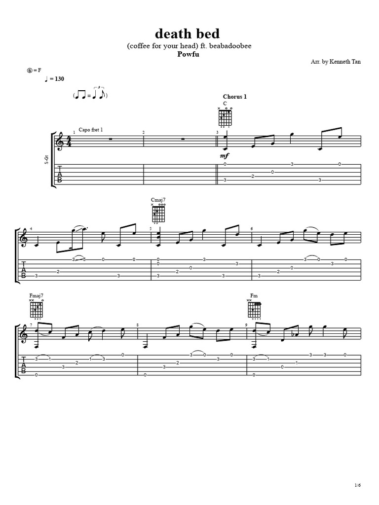 Death Bed - Powfu FT Beabadoobee | PDF