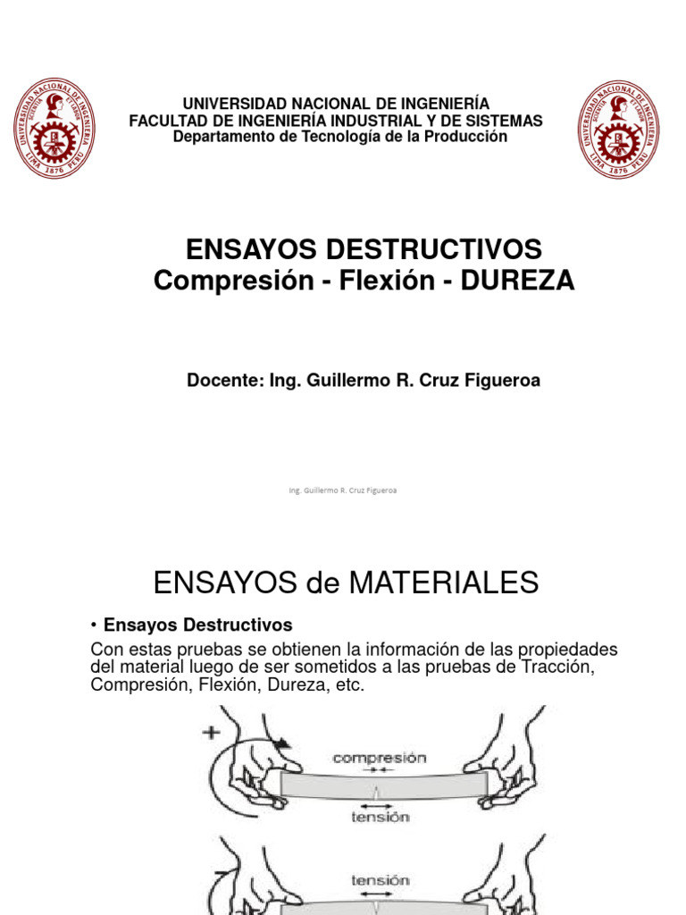 S2. Ensayos de Cargas de Comp. Flexión. Dureza | PDF | Dureza | Doblar