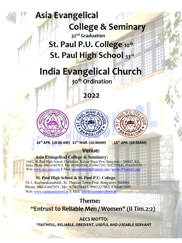 AECS Commencement Service Program 2022 | PDF