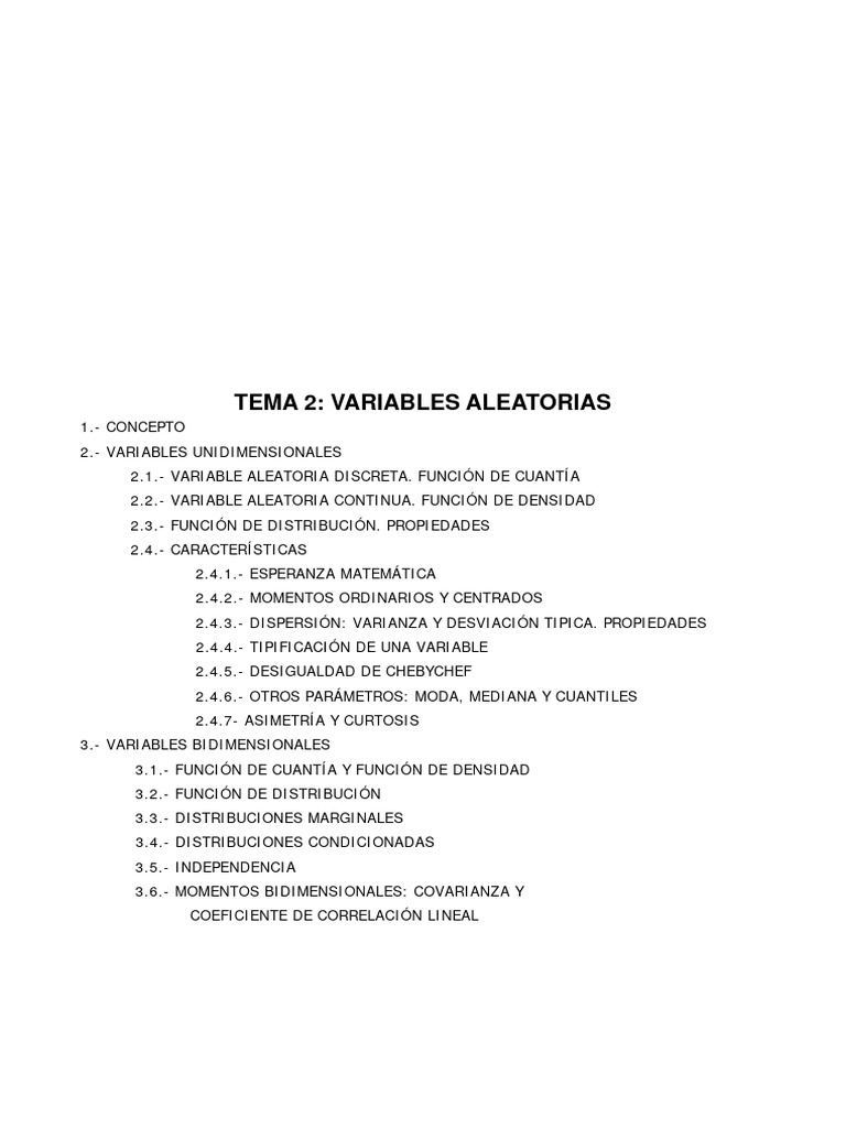 Tema 0 Variables Aleatorias | PDF