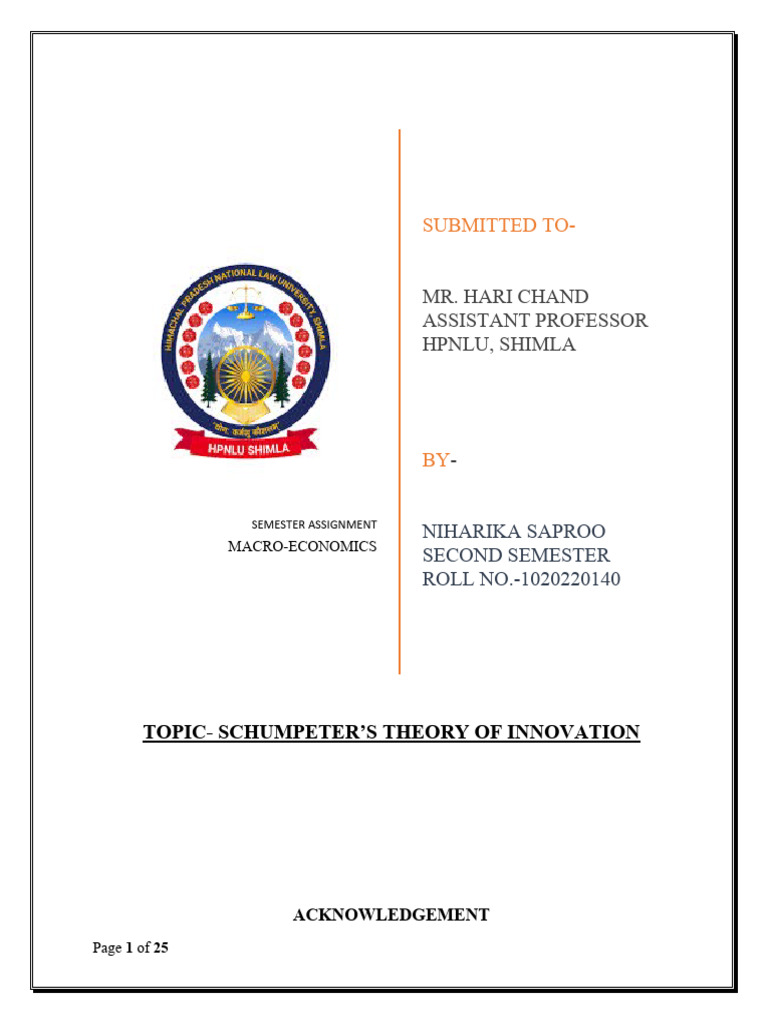 Niharika Saproo Economics 2nd Sem | PDF | Entrepreneurship | Innovation