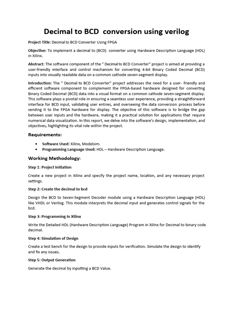 FPGA Mini Project | PDF