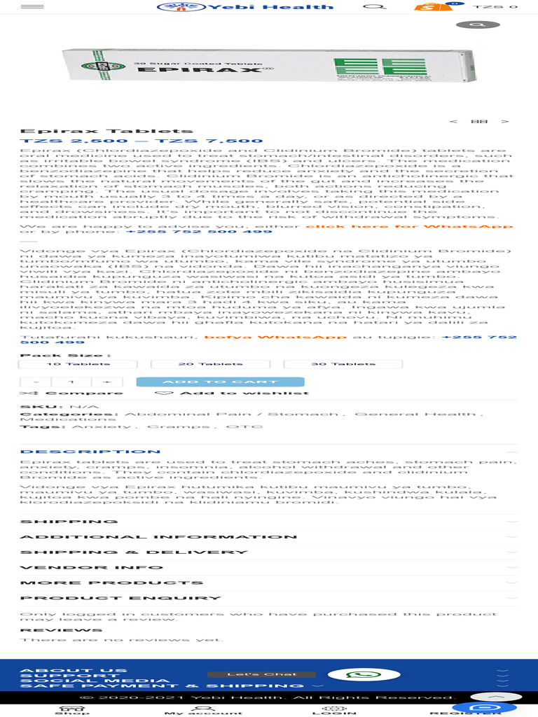 Affordable Epirax Tablets in Tanzania Yebi Health | PDF | Irritable ...