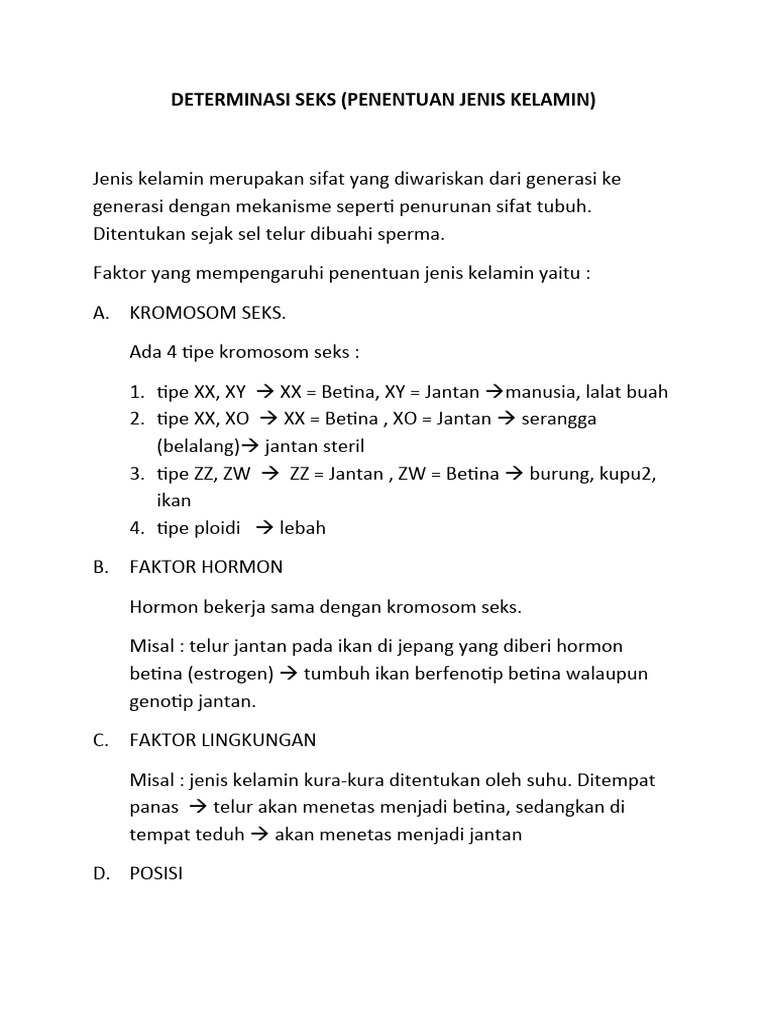 MATERI D.seks, PautannSeks, Gen Letal, Gagal Berpisah | PDF