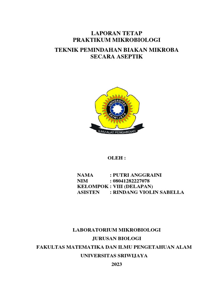Mikro Putrii. Teknik Pemindahan Biakan Secara Aseptik | PDF