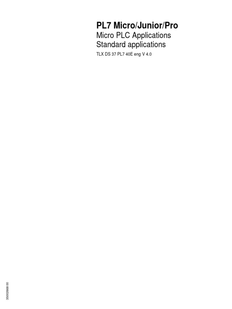 PL7 Standard Applications | PDF