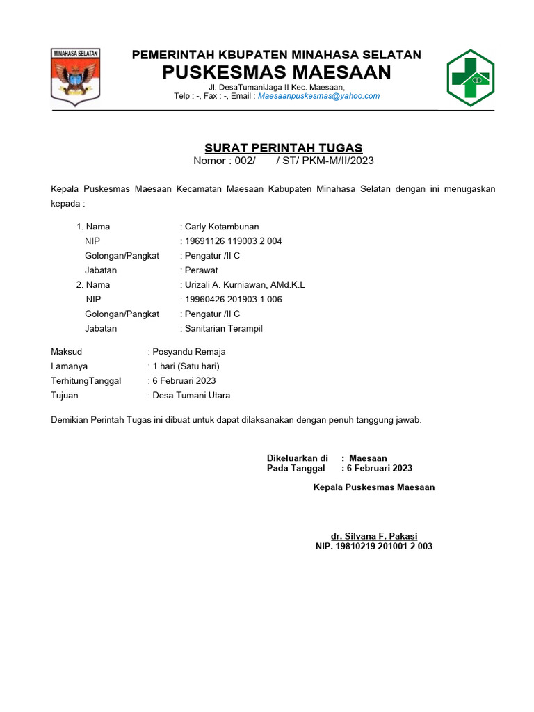 Surat Tugas Edit | PDF