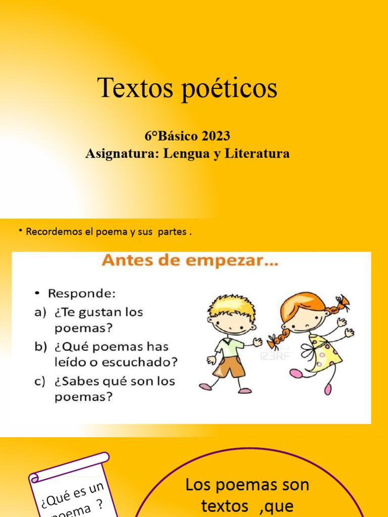 Textos poéticos 6Básico | PDF