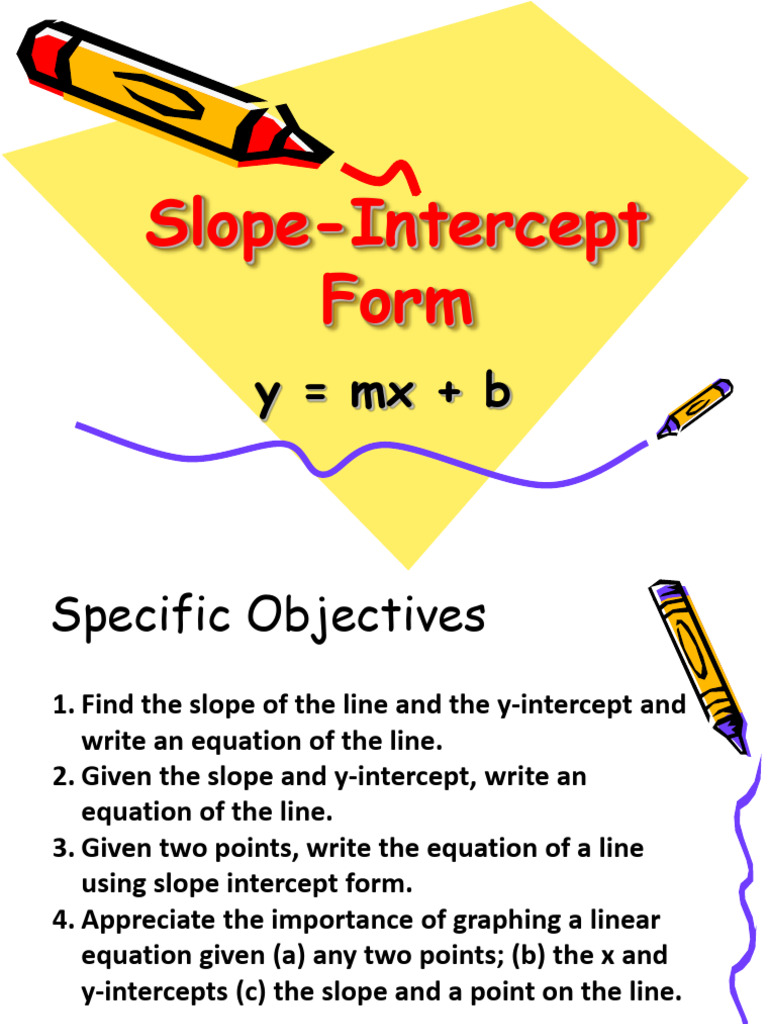 Slope Intercept Form | PDF | Line (Geometry) | Slope