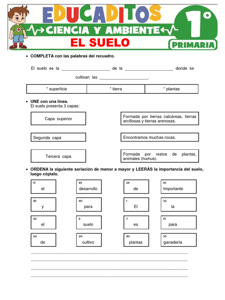 El Suelo para Primer Grado de Primaria | PDF | Suelo | Ciencias de la ...