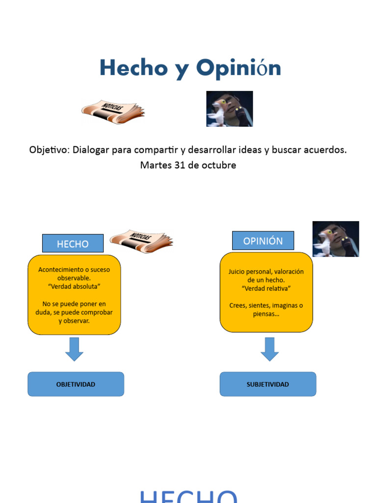 hecho y opinión 5to clase martes 31 de octubre | PDF