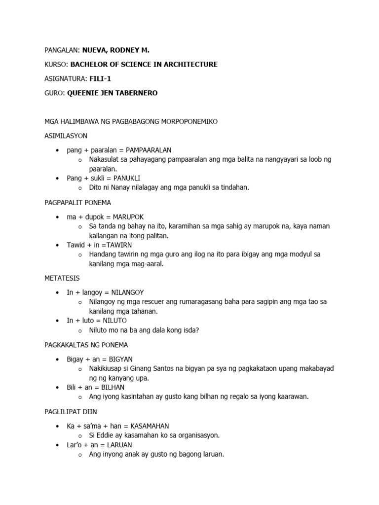 Pagbabagong Morpoponemiko | PDF