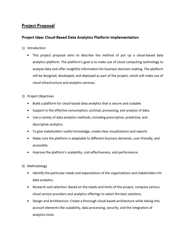 Cloud-Based Data Analytics Platform Implementation Project Proposal ... Cloud-Based Data Analytics Platform Implementation Project Proposal ...