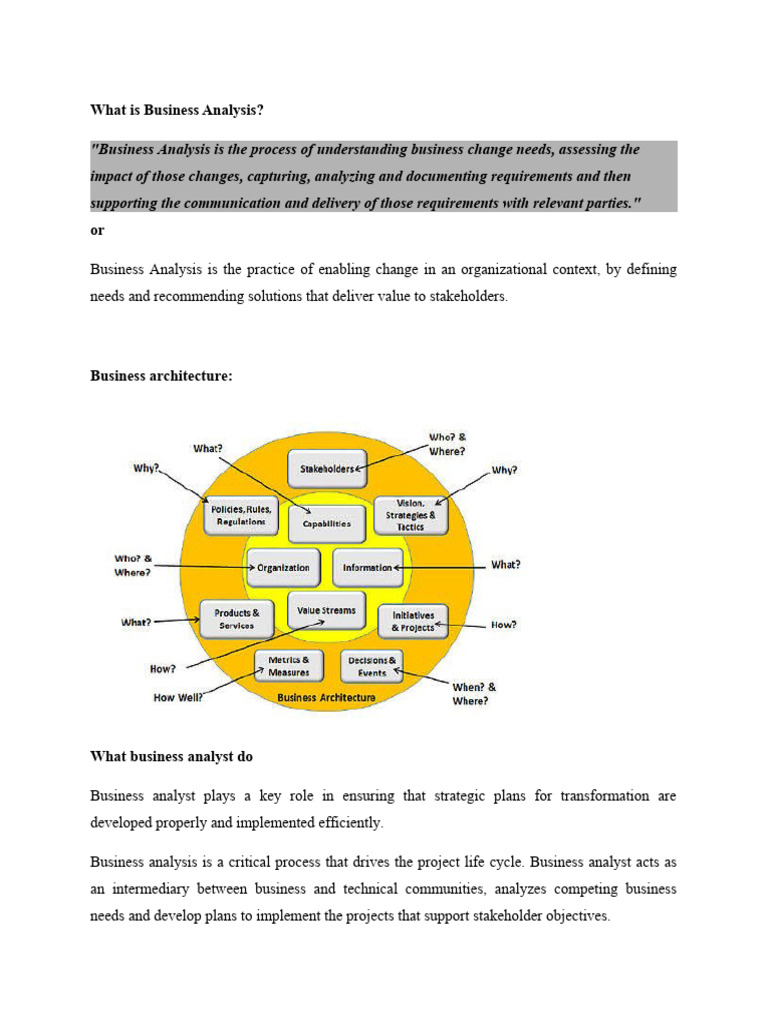 Intro BA | PDF | Business Analysis | Intelligence Analysis