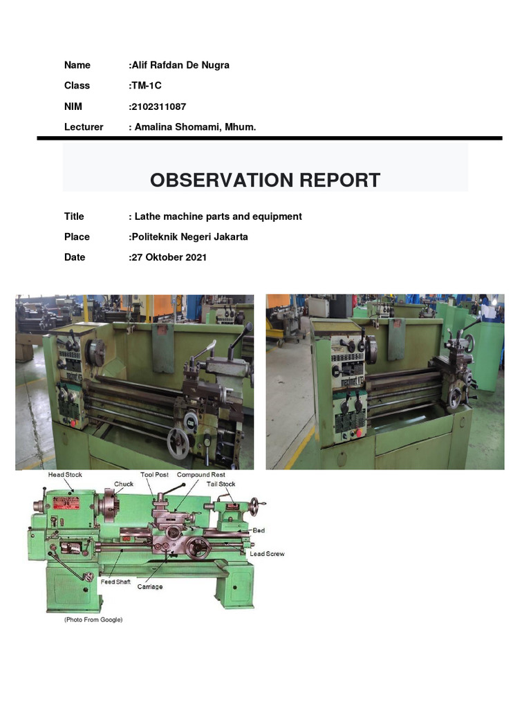 Observation Report | PDF | Manufactured Goods | Metalworking