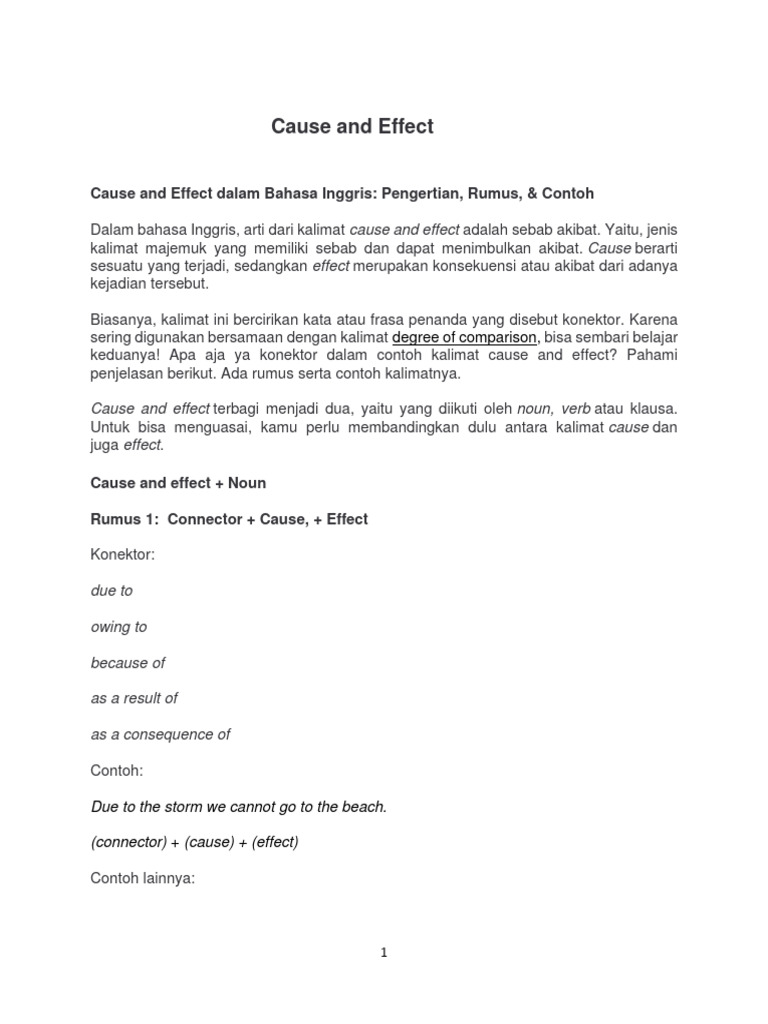 Cause and Effect | PDF