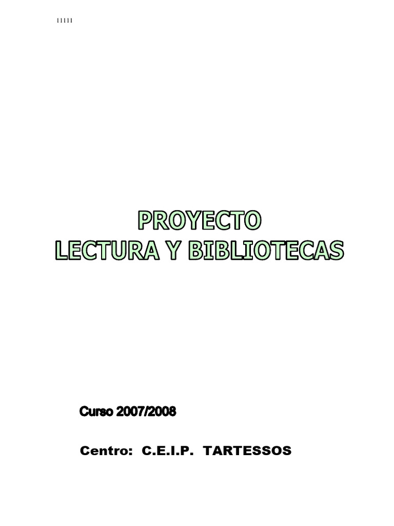 Proyecto LECTURA Y BIBLIOTECA | PDF