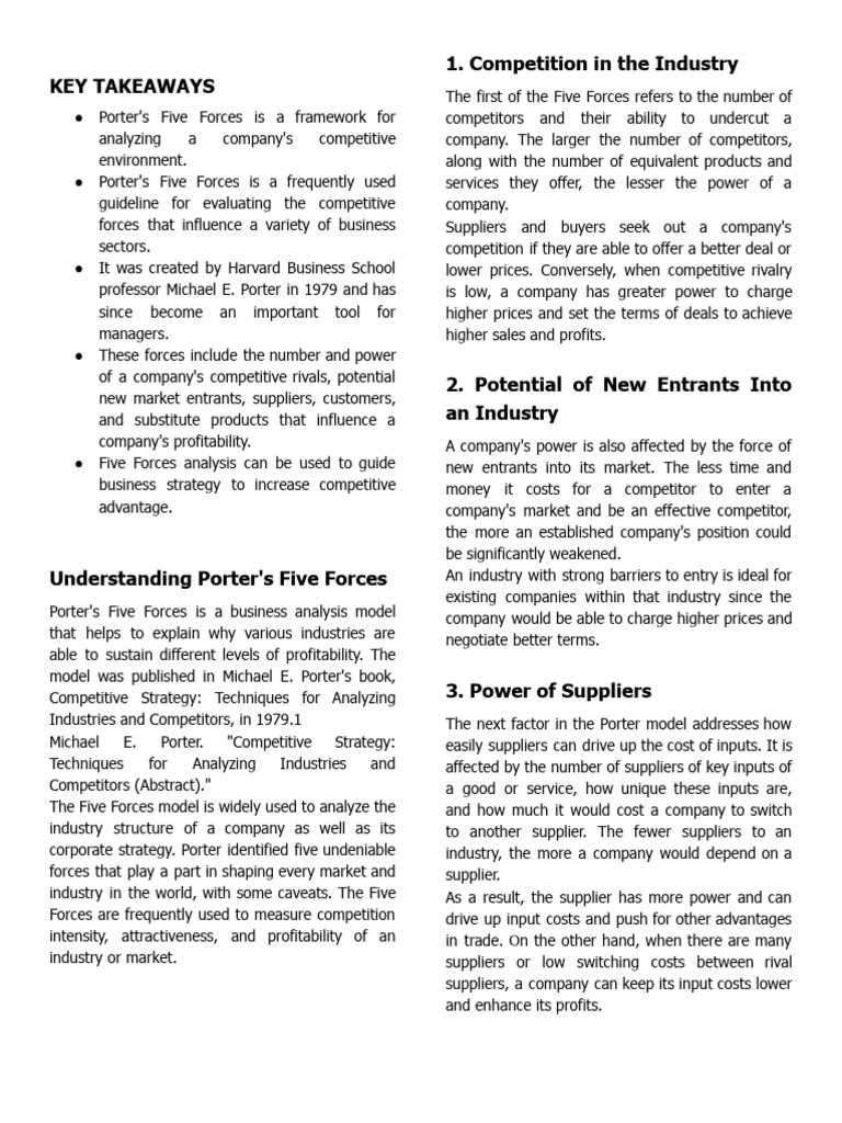 Porter's 5 Forces | PDF | Strategic Management | Market (Economics)