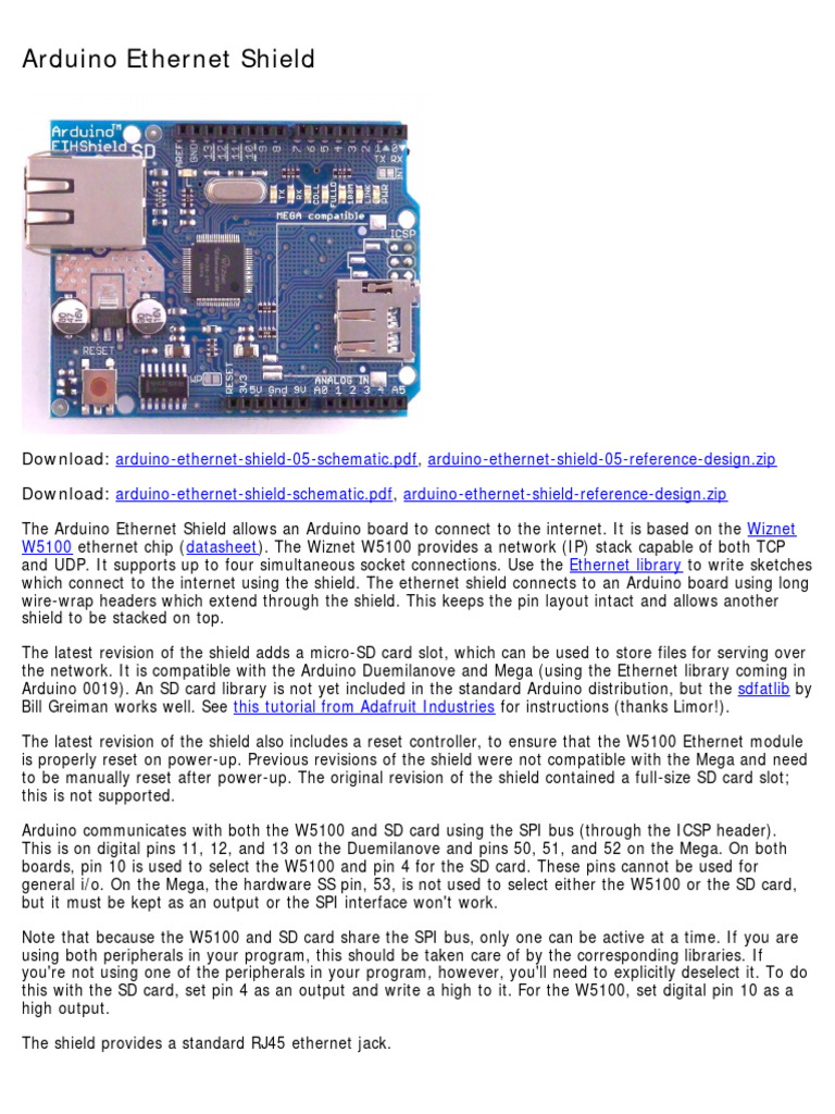 Shield Ethernet DATASHEET | PDF