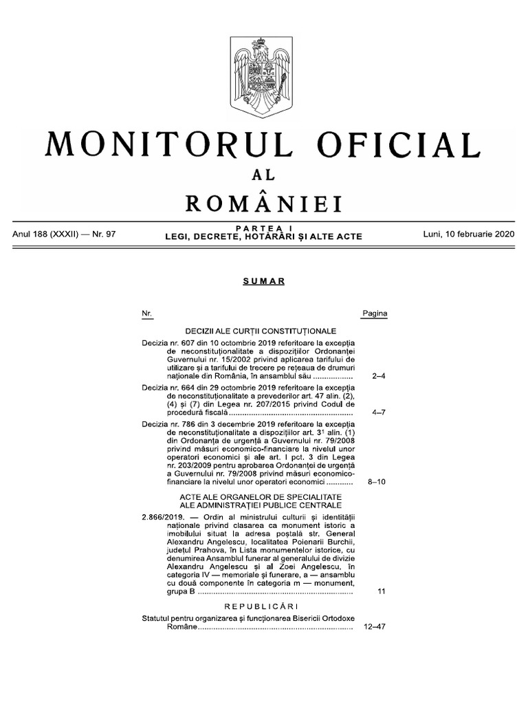 Statutul Pentru Organizarea Si Functionarea Bisericii Ortodoxe Romane | PDF