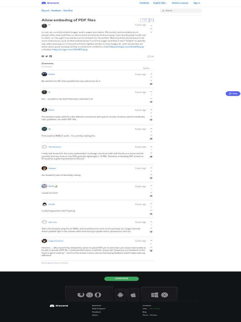 Allow Embeding of PDF Files - Discord | PDF | Computer Mediated Communication | World Wide Web