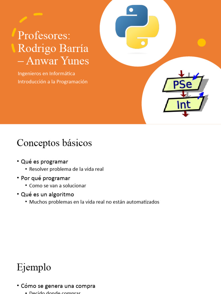 Introducción A La Programación 1 | PDF | Lenguaje de programación | Algoritmos