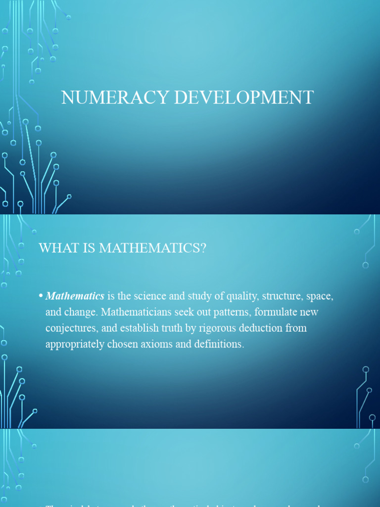 Numeracy Development PPT 2023 | PDF | Mathematics | Mathematician