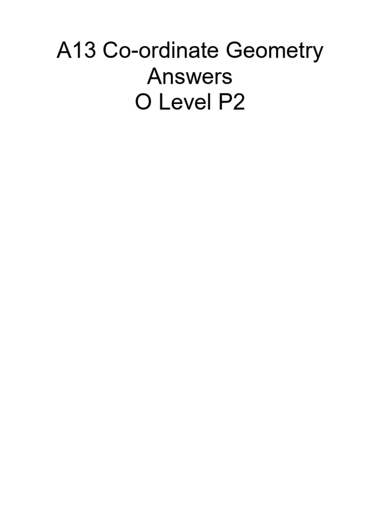A13 Co-Ordinate Geometry MS | PDF